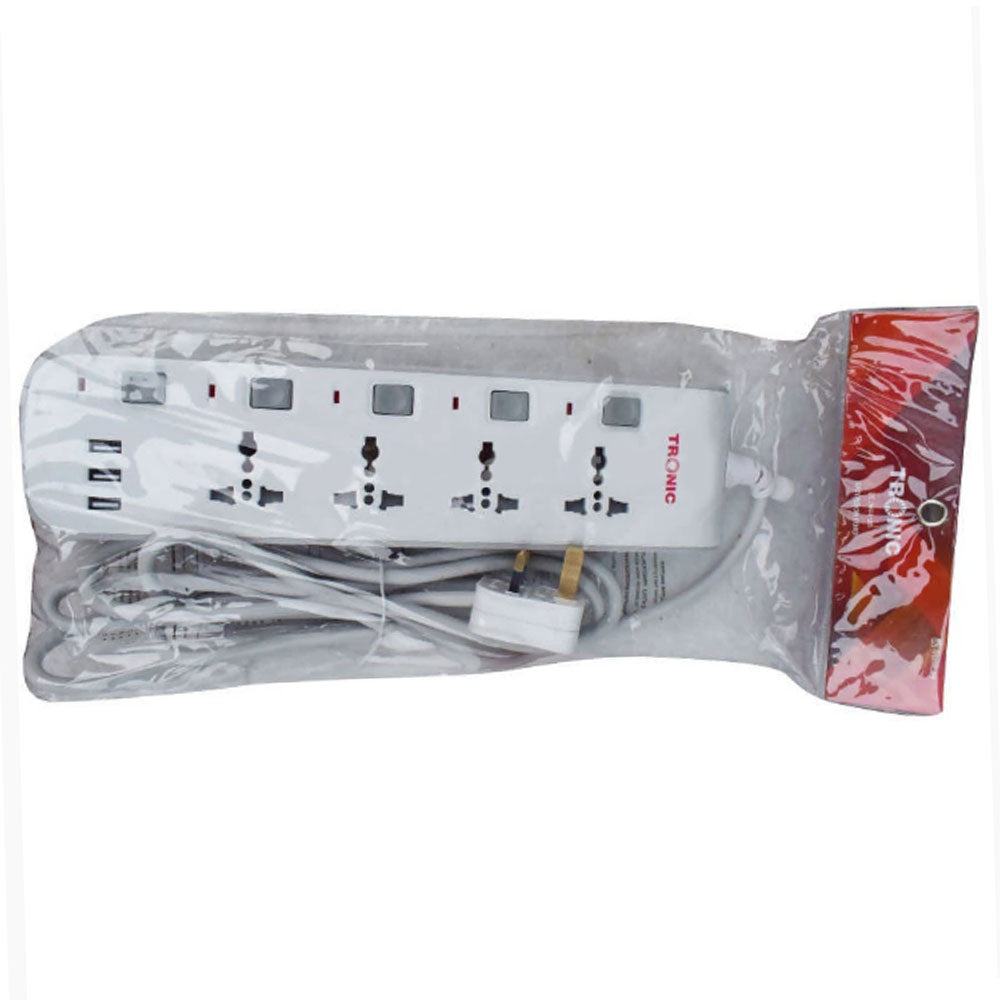 Tronic 4 Way plug usb / ac power adapter charging station ...